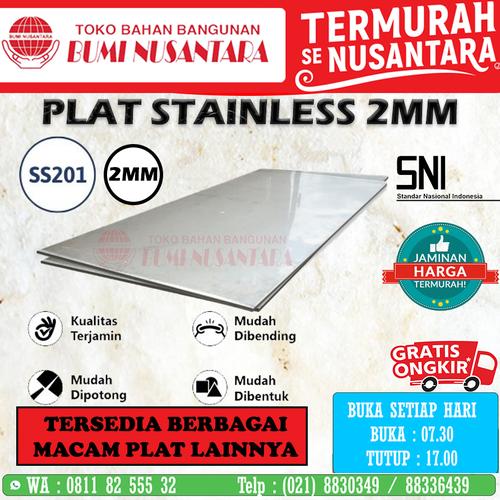 Jual Plat Stainless Steel 201 2MM 4X8 4 X 8 SUS201 4'X8' DOP DOFF 2B ...