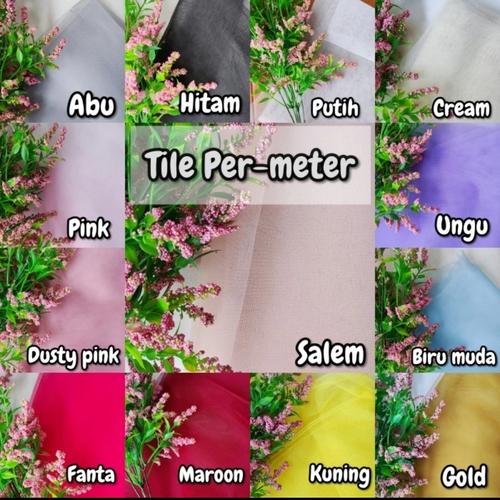 Jual kain tile meteran halus polos bahan buket bunga lembaran 120 x 100 ...