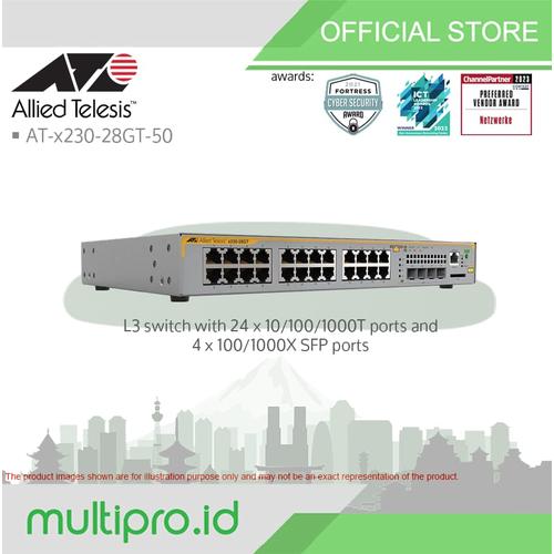 Promo Switch Managed Allied Telesis 24-port RJ45 4-port SFP AT-x230-28GT-50 Cicil 0% 3x ...