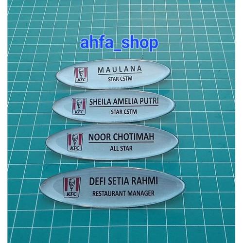 Jual [CUSTOM] Name Tag KFC / papan nama KFC oval terbaru (peniti ...