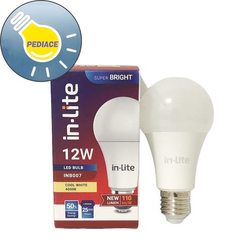 Jual Lampu Bohlam LED IN-LITE Bulb 12W 12 Watt Cool White 4000K E27 ...