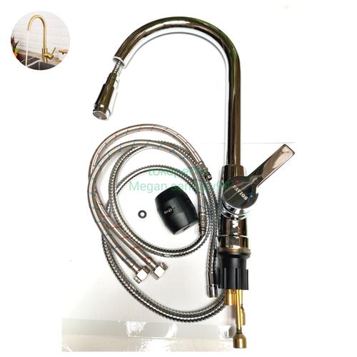 Promo Kran sink tarik panas dingin kran cuci piring kuningan crom tebel ...