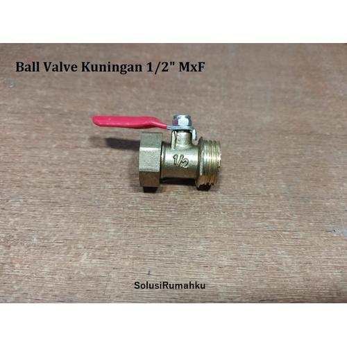 Jual [ JKU ] Ball Valve Kuningan 1/2" MXF DRAT LUAR X DALAM / Stop Kran ...