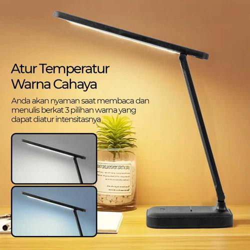 Promo Lampu Meja LED TAFF Belajar Baca Pelindung Mata USB Model 8 W 3 ...