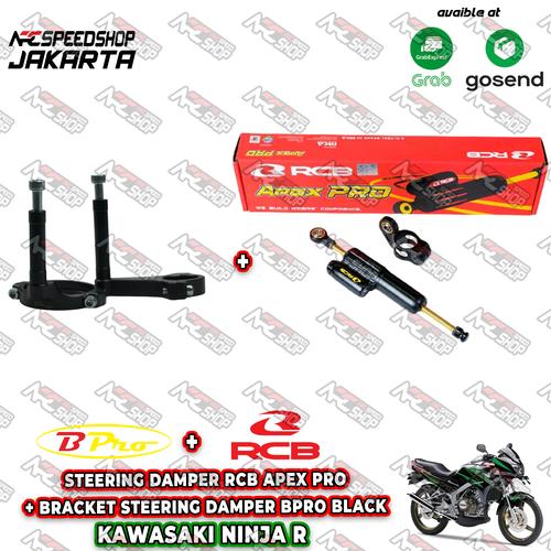 Jual Steering Damper RCB APEX PRO 80mm+Braket Steering Damper BPRO NINJA R - BLACK, SILVER ...