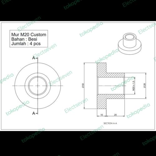 Jual MUR CUSTOM M20 x 1.5 | DIAMETER LUAR 50mm - Jakarta Utara ...