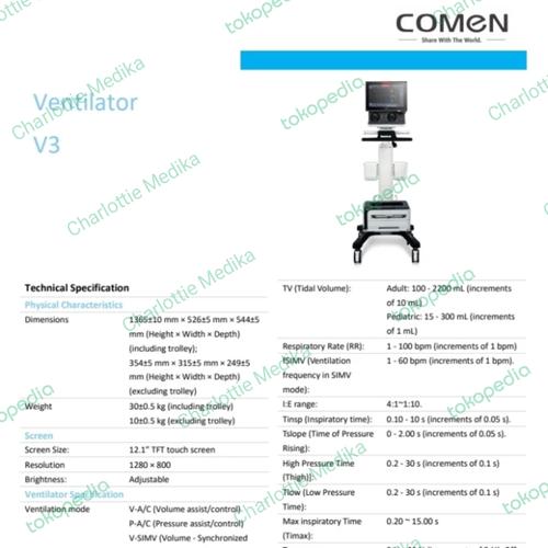 Jual Ventilator ICU Comen V3 / Ventilator Comen V3 - Jakarta Timur ...
