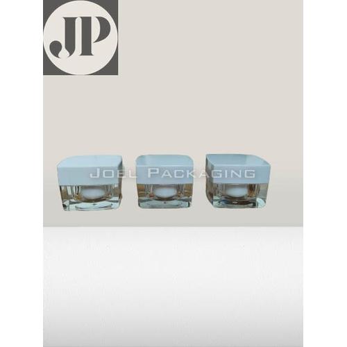 Jual 10Gr Pot Cream Akrilik Kotak / Acrylic Square Jar Putih / White 10 ...