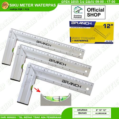 Jual Siku Meter Waterpas 8" 10" 12" Branch Penggaris Ukur DImensi ...