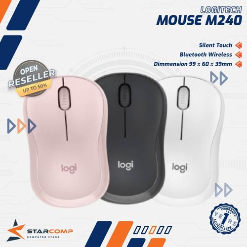 Jual Logitech M240 Mouse Wireless Bluetooth Silent Click - Putih - Kab ...