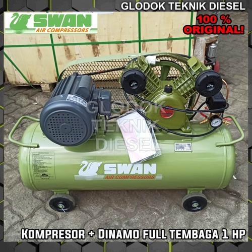 Jual Swan Air Compressor 1 HP + Dinamo Tembaga 1 PK Kompresor Angin ...