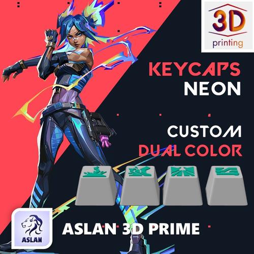 Jual NEON VALORANT AGENT 4 SKILLS ABILITIES KEYCAPS KEYCAP SET 3D Print ...