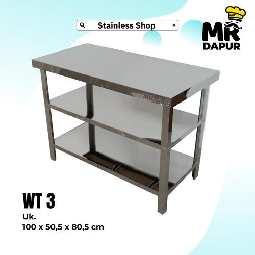 Jual meja prepair/meja stainless/meja rak 3 - MS 3, Packing Kayu ...