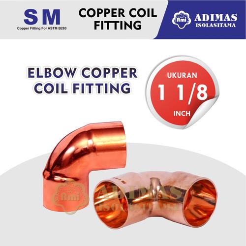 Jual SM Elbow Pipa Tembaga 1 1/8 Inch 90 derajat untuk Fitting Pipa AC ...