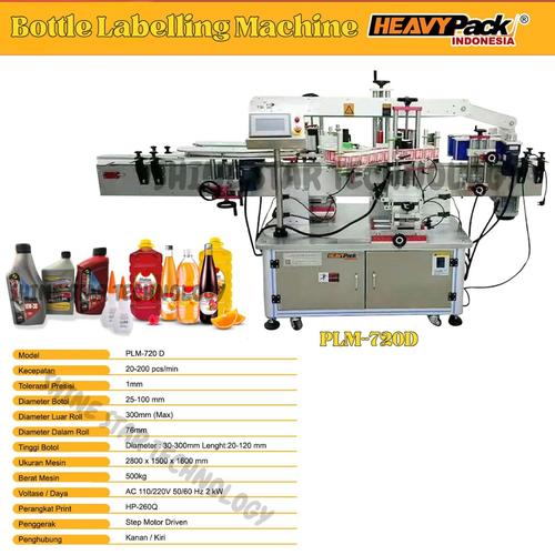 Jual Mesin Labelling Automatic PLM-720DR HEAVYPACK Round & Flat Bottle ...