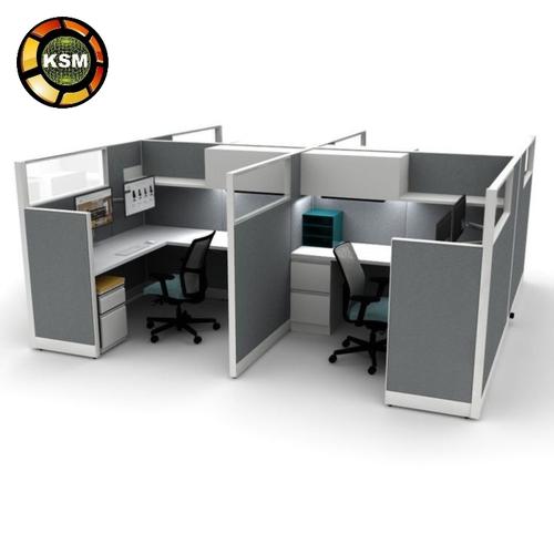 Jual Meja Kerja Kantor Partisi Workstation Cubicle 4 Orang Staff model ...