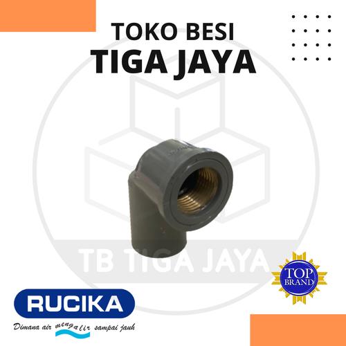 Jual Rucika faucet elbow metal 1/2” x 3/4" AW knee drat dalam kuningan KDD - Kab. Bandung - TB ...