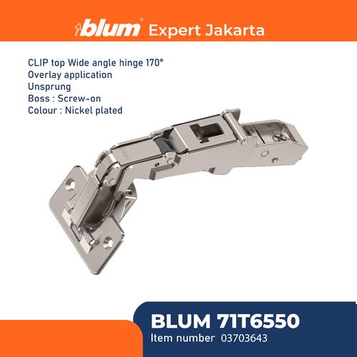Jual BLUM ENGSEL SENDOK 71T6550 CLIP TOP WIDE ANGLE 170° OVERLAY NIKEL ...