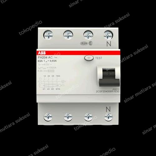 Jual ELCB RCCB FH204AC-63/0.03 63A 4Phase 30MA merk ABB - Jakarta Pusat ...