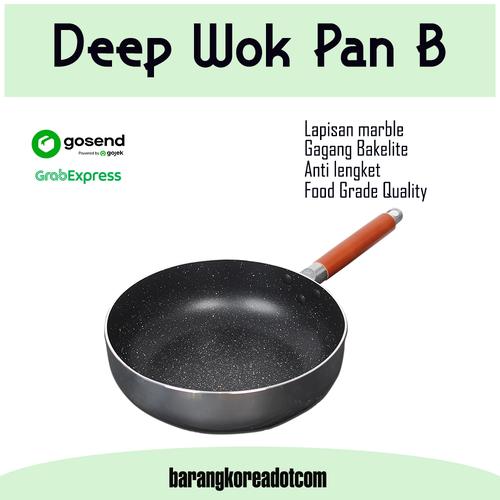 Jual Deep Wok Pan HWDB Akebonno / Wok Pan anti lengket Lapisan Marble ...