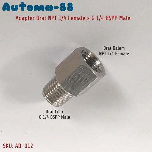 Jual AD-012 Adapter Drat NPT 1/4 Female BSPP ke G 1/4 inch Male ...
