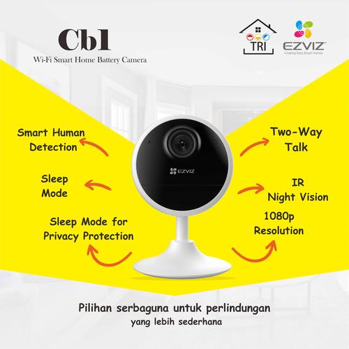 Promo Ezviz CB1 2MP Smart Home WiFi Battery IP Camera CCTV Indoor Type ...