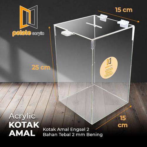 Jual Acrylic Kotak Amal / Kotak Undian / Kotak Saran Akrilik 15x15x25cm ...