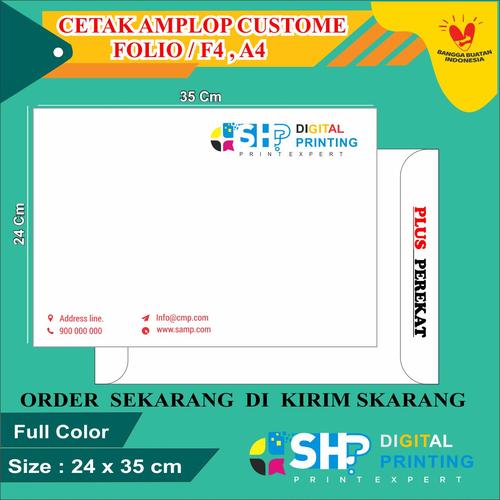 Promo Cetak Amplop Putih A4 F4 Custom Free Desain - Hitam Putih - Kota ...