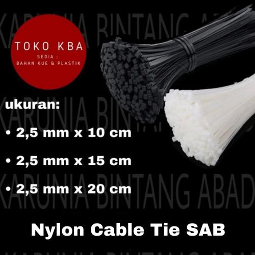 Jual Tali pengikat nylon cable tie SAB segel nilon - 2,5 x 100 hitam ...