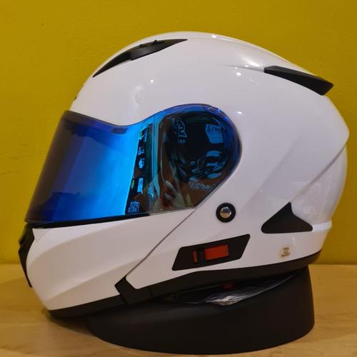 Jual Helm Touring Modular M1 White Visor Blue - L - Jakarta Pusat ...