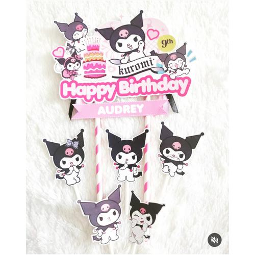Jual Cake Topper Kuromi/ Topper kue kuromi / Topper kue custom Kuromi ...