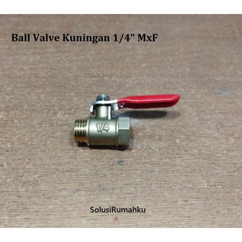 Jual [ JKU ] Ball Valve Kuningan 1/4" MXF DRAT LUAR X DALAM / Stop Kran ...