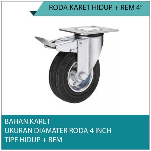 Jual Roda Karet Hidup + Rem 4 inchi / Roda Troli - Kota Semarang - Home ...