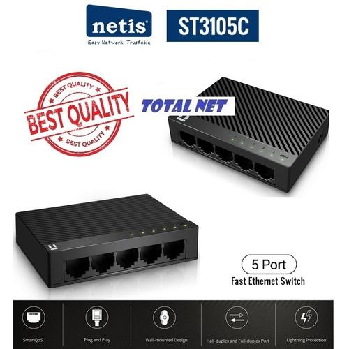 Jual NETIS ST3105C 5 Port RJ45 100M Fast Ethernet Switch - Jakarta ...