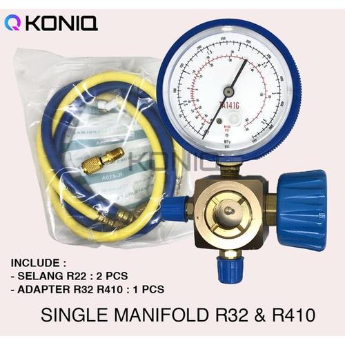 Jual ORIGINAL TESTING MANIFOLD SINGLE R32 R410 INCLUDE SELANG DAN ...