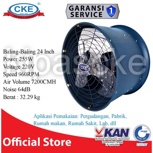 Jual Axial Blower 24 Inch 220 Volt CKE Drum Fan Extra Low Noise 24 Inch ...