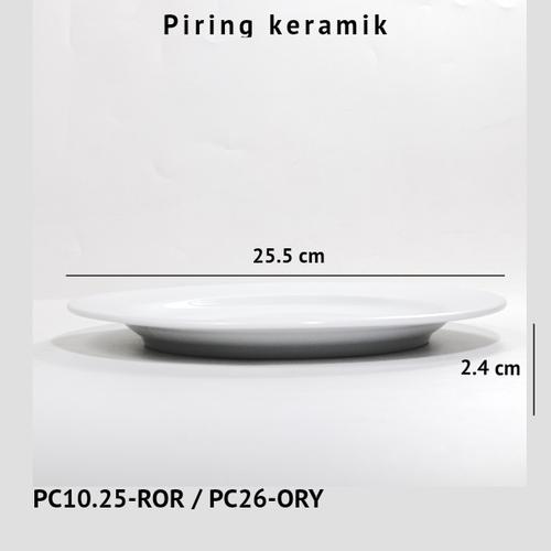 Jual 6 Pcs Piring Makan Ceper 10.5inch (26.5cm) White by Indo keramik ...
