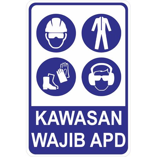 Jual Rambu Kawasan Wajib APD K3 40cm x 60cm, 35cm x 60cm Plat ACP 3mm ...