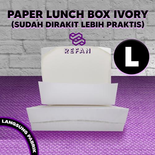 Promo PAPER BOX LUNCH UKURAN L PERSEGI PANJANG - LUNCH BOX KERTAS PUTIH ...