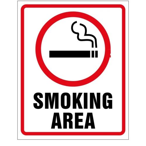Jual stiker vinyl smoking area,smoking area/uk 20 x 25 sign rambu k3 ...