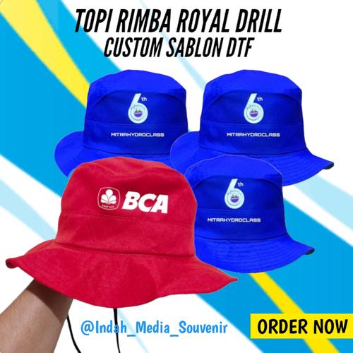 Jual TOPI RIMBA CUSTOM DTF/TOPI RIMBA PROMOSI/TOPI RIMBA SABLON - Hitam ...