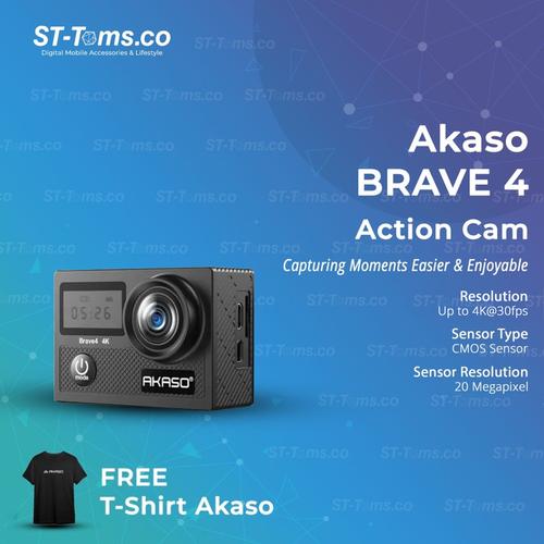 Promo Akaso Brave 4 Action Cam 4K Full HD Waterproof With Remote Cicil ...