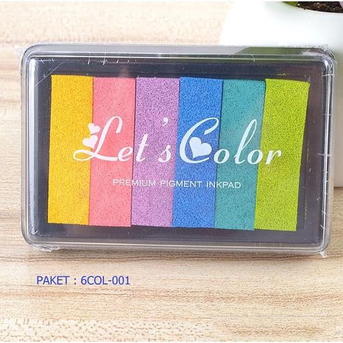 Promo 6 Colors in 1 Bak Cap Stempel Gradasi Warna Warni, Stamp Pad ...