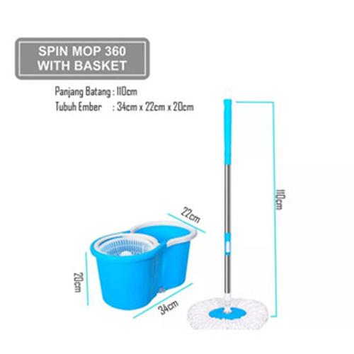 Jual SHENAR-SPIN MOP ALAT PEL PLASTIK ALAT PEL LANTAI 1 SET EMBER KAIN ...