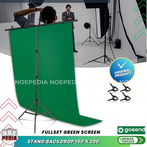 Jual Stand Backdrop T Shape Fullset Green Screen Background - Stand + 4 ...