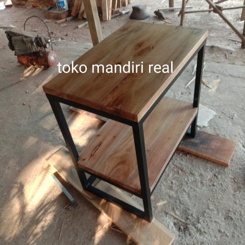 Jual meja wastafel ambalan kayu asli kaki besi 70x45x70 - Kota ...