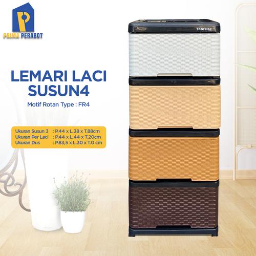 Jual Lemari Laci S/4 Rotan Plastik Cabinet Serbaguna Mix Warna Tabitha ...