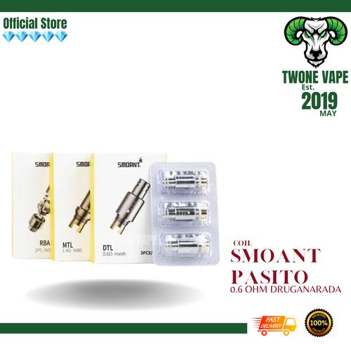 Jual Smoant Pasito Replacement Coil DTL MTL RBA Authentic Original - 0. ...