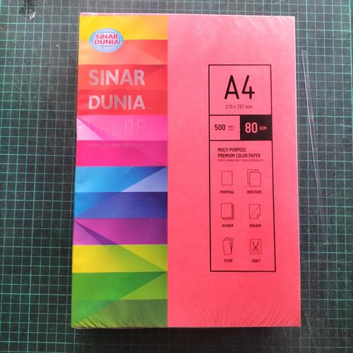 Jual Kertas HVS Warna Merah A4 80 Gram Sinar Dunia 500 Lembar Atau ...