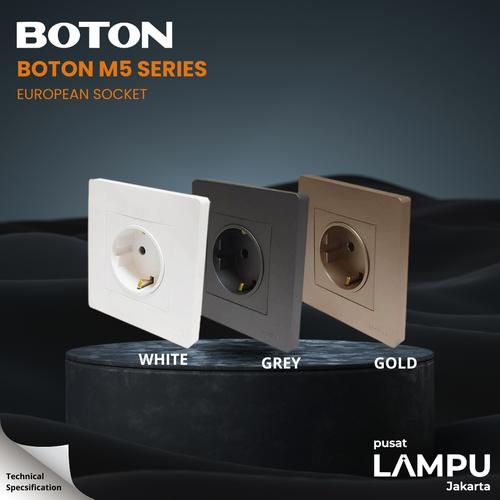 Jual BOTON M5 EUROPEAN SOCKET Stop Kontak White, Grey, Gold - WHITE ...